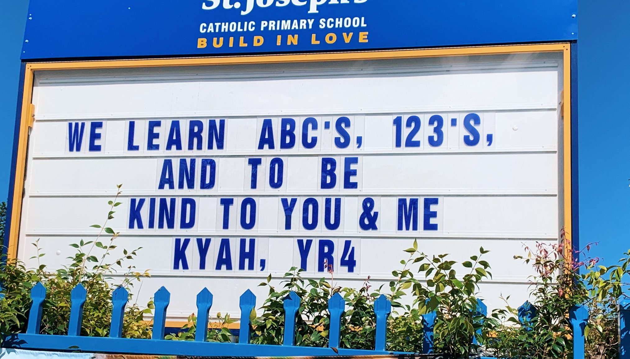 Student Takeover: Our School Sign - St Joseph's Narrabeen