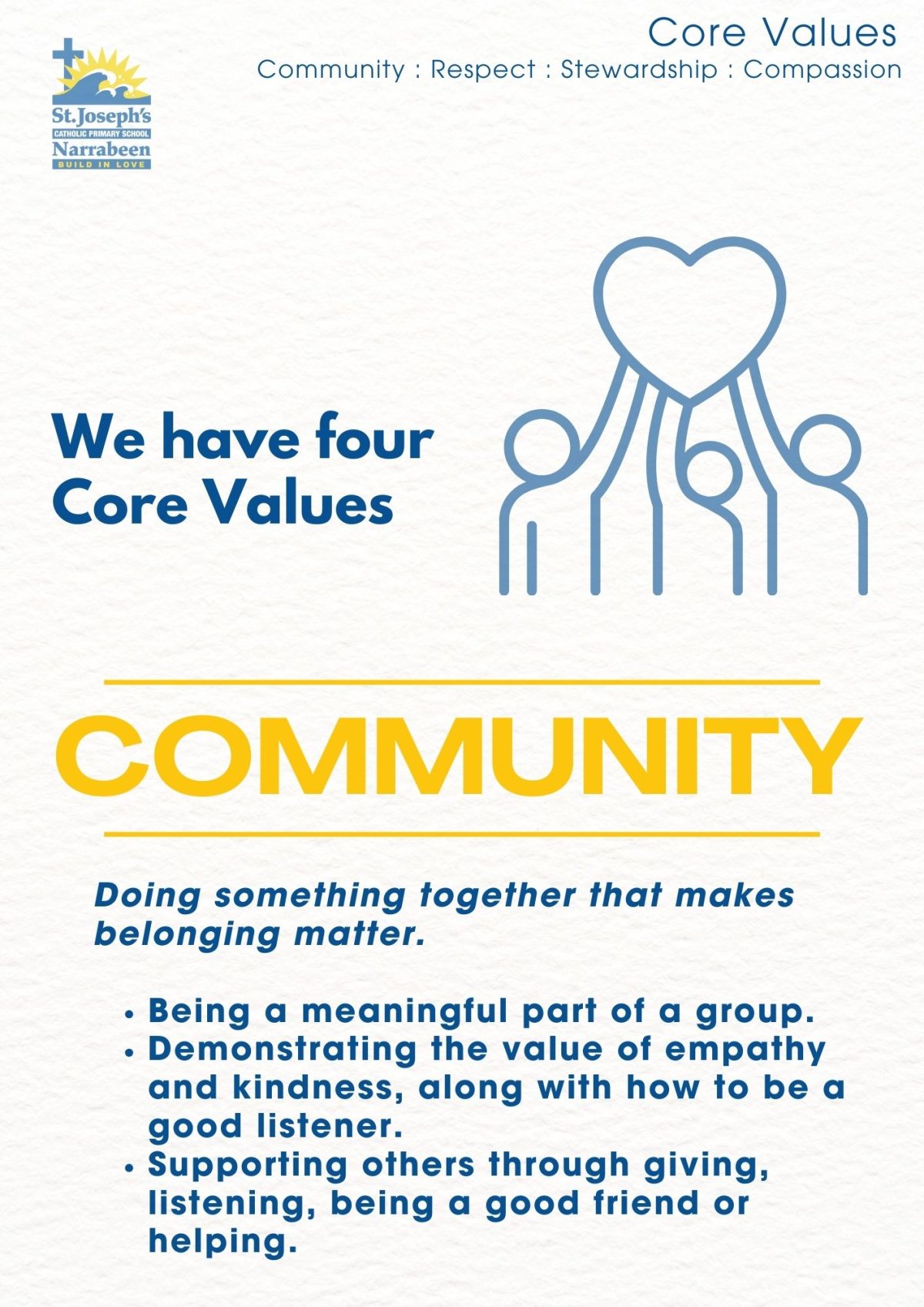 Core Values - St Joseph's Narrabeen